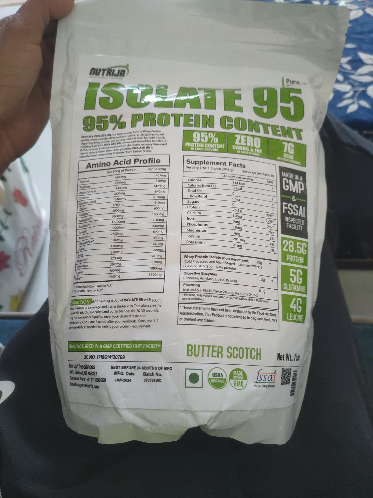 NutriJa WHEY PROTEIN ISOLATE 95% [Zero Carb, Zero Fat with Digestive ...