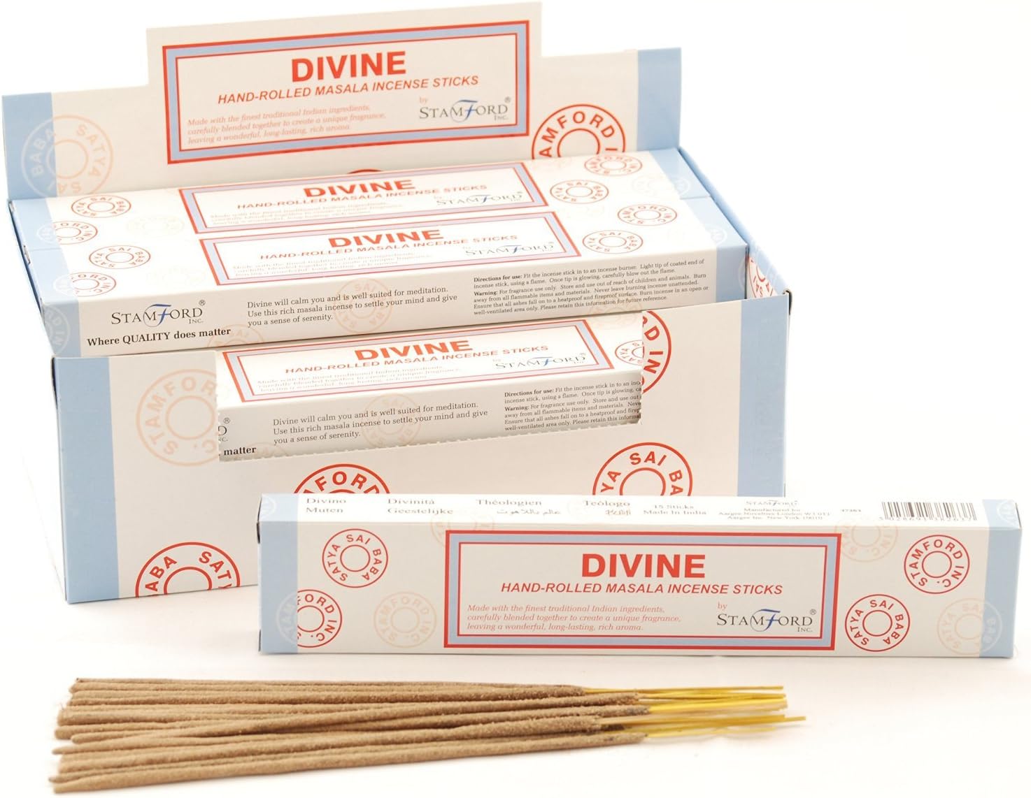Amazon.com: Stamford 37263 Divine Masala Incense, 15 Sticks x 12 Packs ...