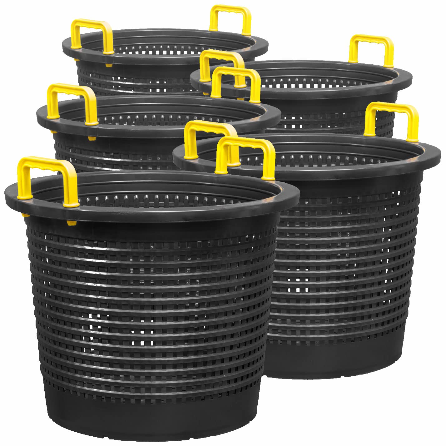 Amazon.com: Large, Super Heavy Duty Fish Baskets. Black with Yellow ...