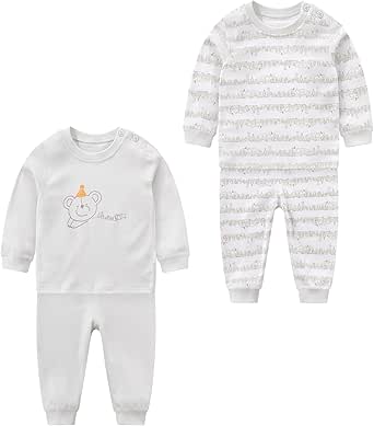 LABI BABY 4 Piece Cotton Sleepwear Set for Kids Cute Cartoon Long ...
