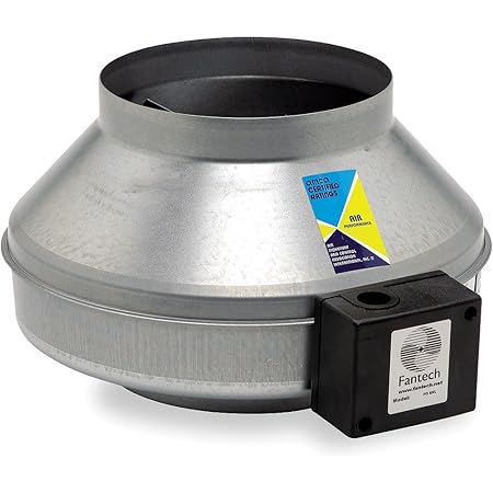 Fantech FG 6XL Inline 6" Centrifugal Duct Fan, Metal Housing, 483 CFM ...