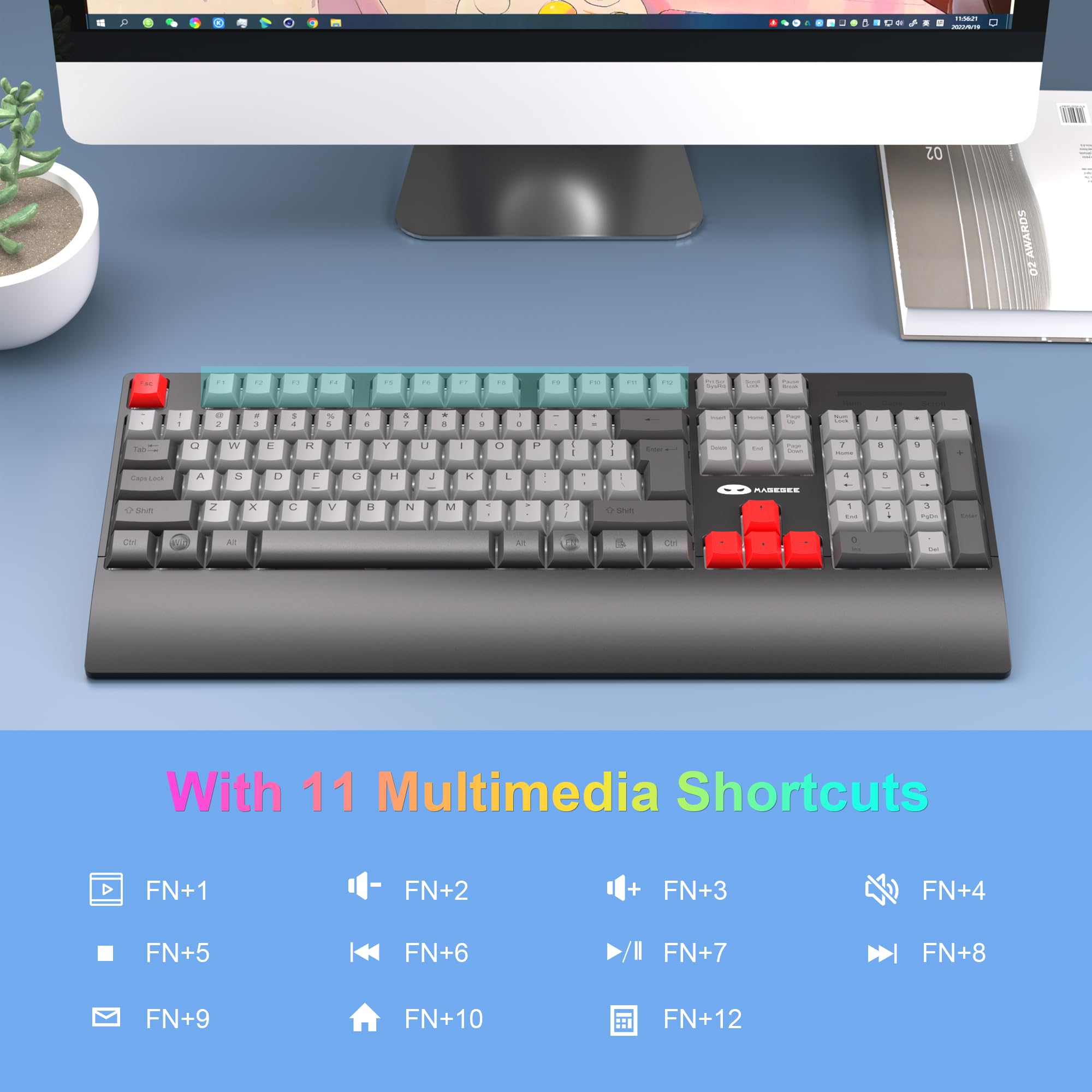 Snapklik.com : MageGee Wireless Gaming Keyboard, Full Size Membrane ...