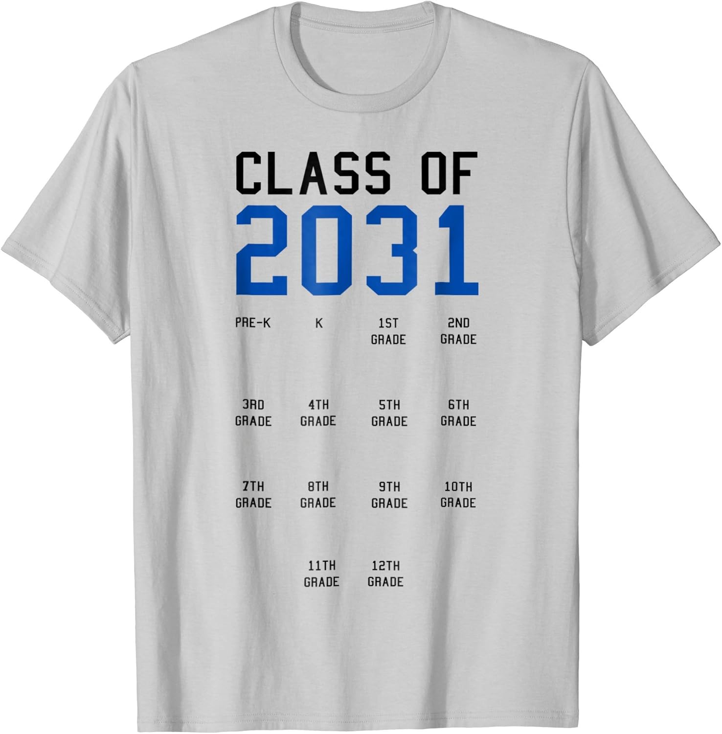 Amazon.com: Class of 2031 Graduation T-shirt with Space for Handprints ...