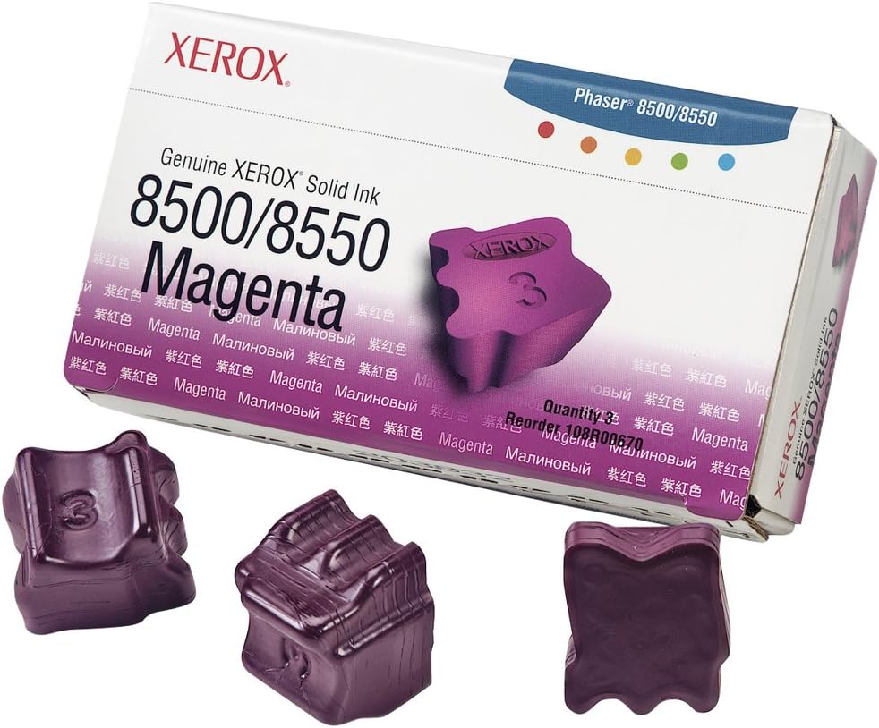 Amazon.com: Xerox Phaser 8500/8550 Magenta 3 Ink-Sticks Solid-Ink (3000 ...
