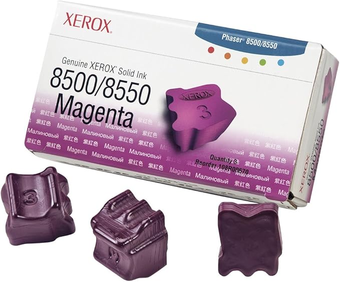 Amazon.com: Xerox Phaser 8500/8550 Magenta 3 Ink-Sticks Solid-Ink (3000 ...