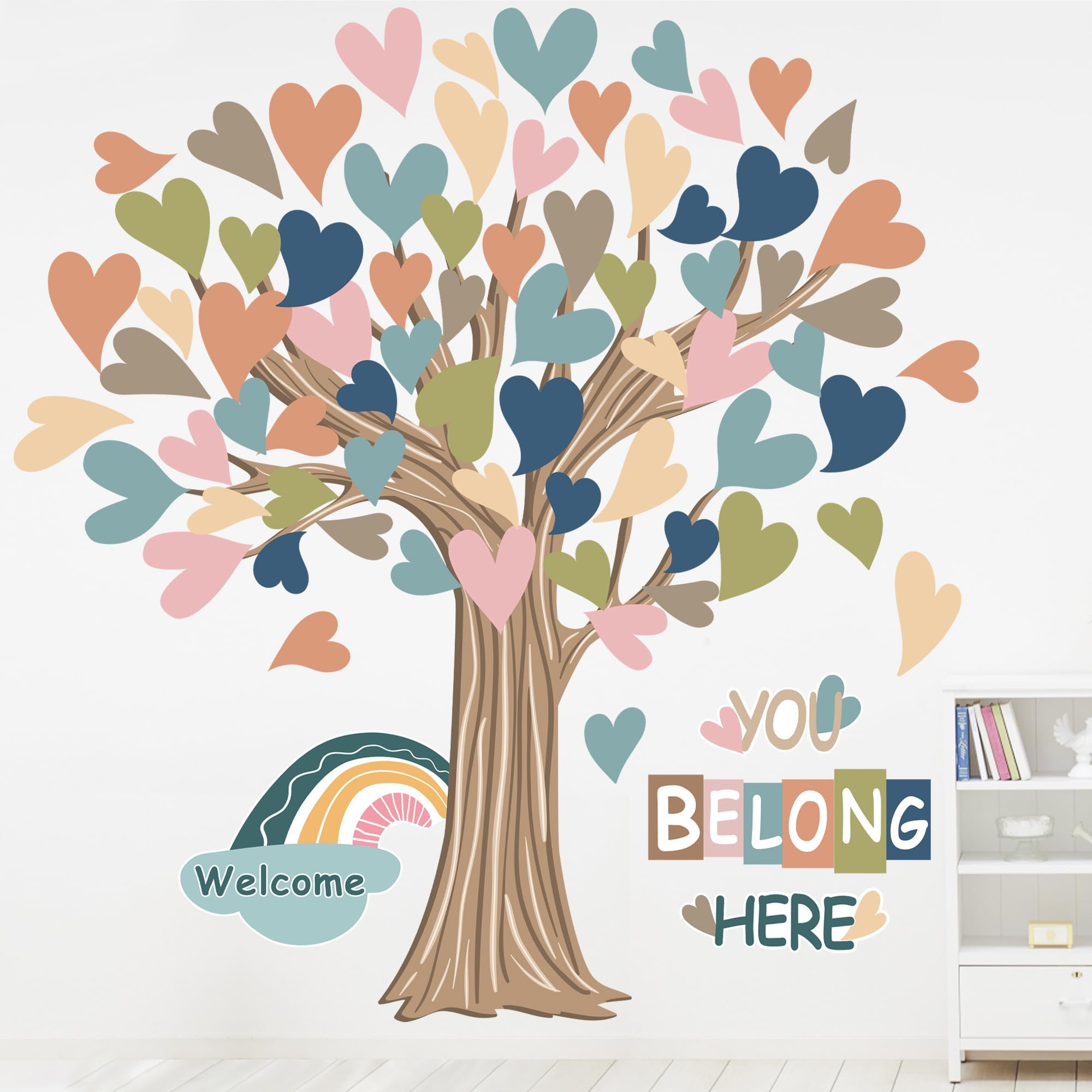 Amazon.com: Classroom Tree Bulletin Board Decorations Boho Heart Tree ...