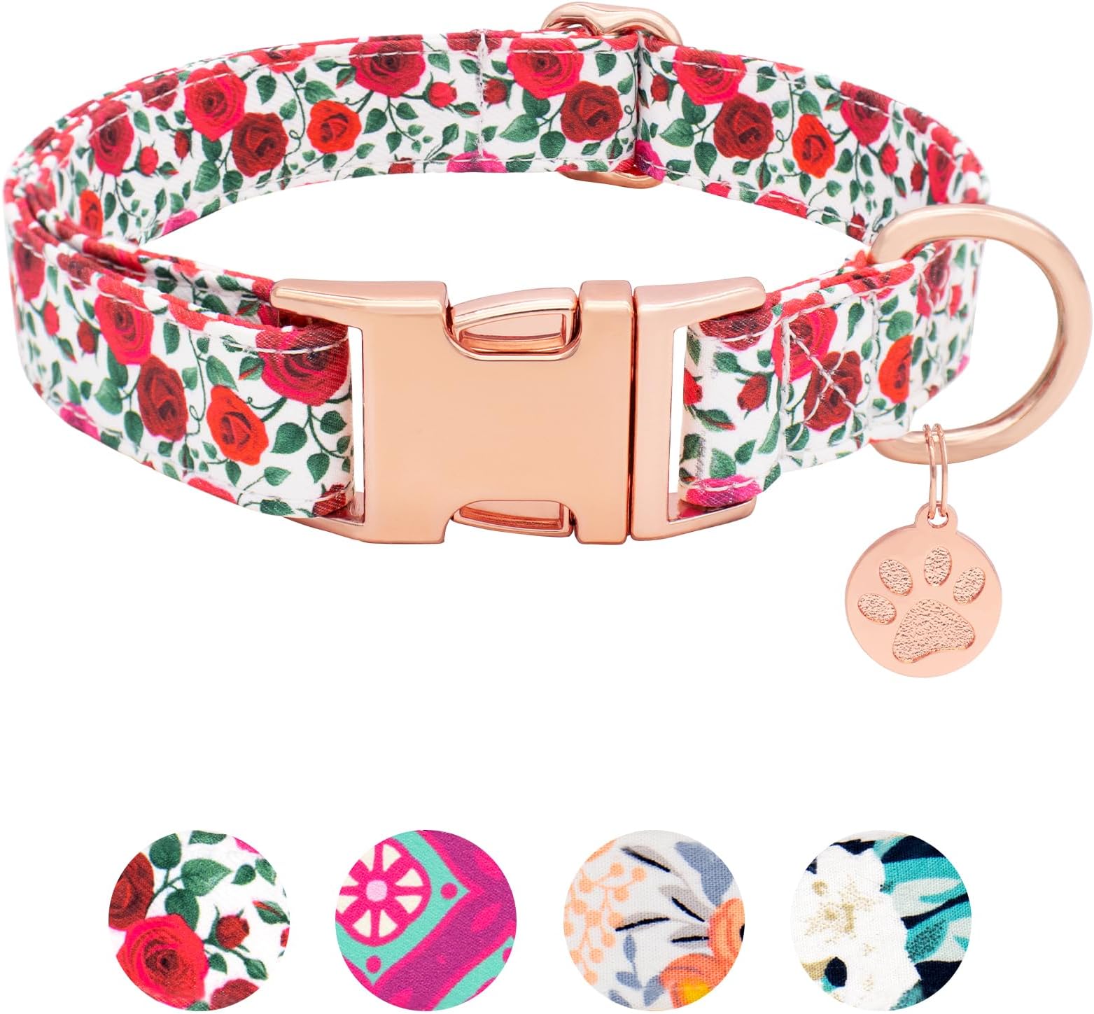 HSIGIO Soft Cotton Dog Collar, Adjustable Durable Dog Collar with Metal ...