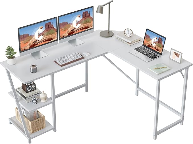 Amazon.com: CubiCubi L Shaped Computer Desk, 59.1 inch Industrial ...