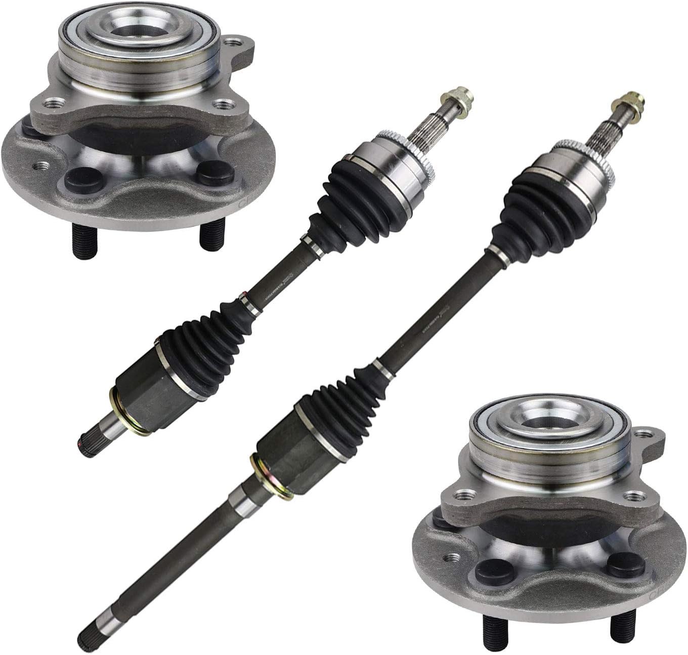 Amazon.com: Bode-man 4PC Front CV Axle Half Shaft & Front Wheel Hub ...