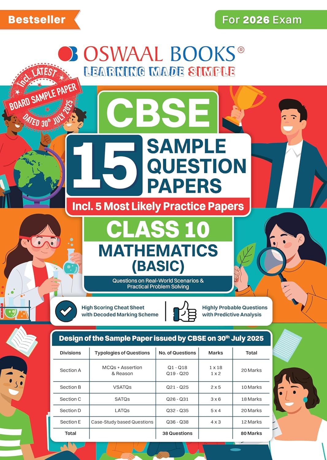 Oswaal CBSE 15 Sample Question Papers Class 10th Mathematics Basic for ...