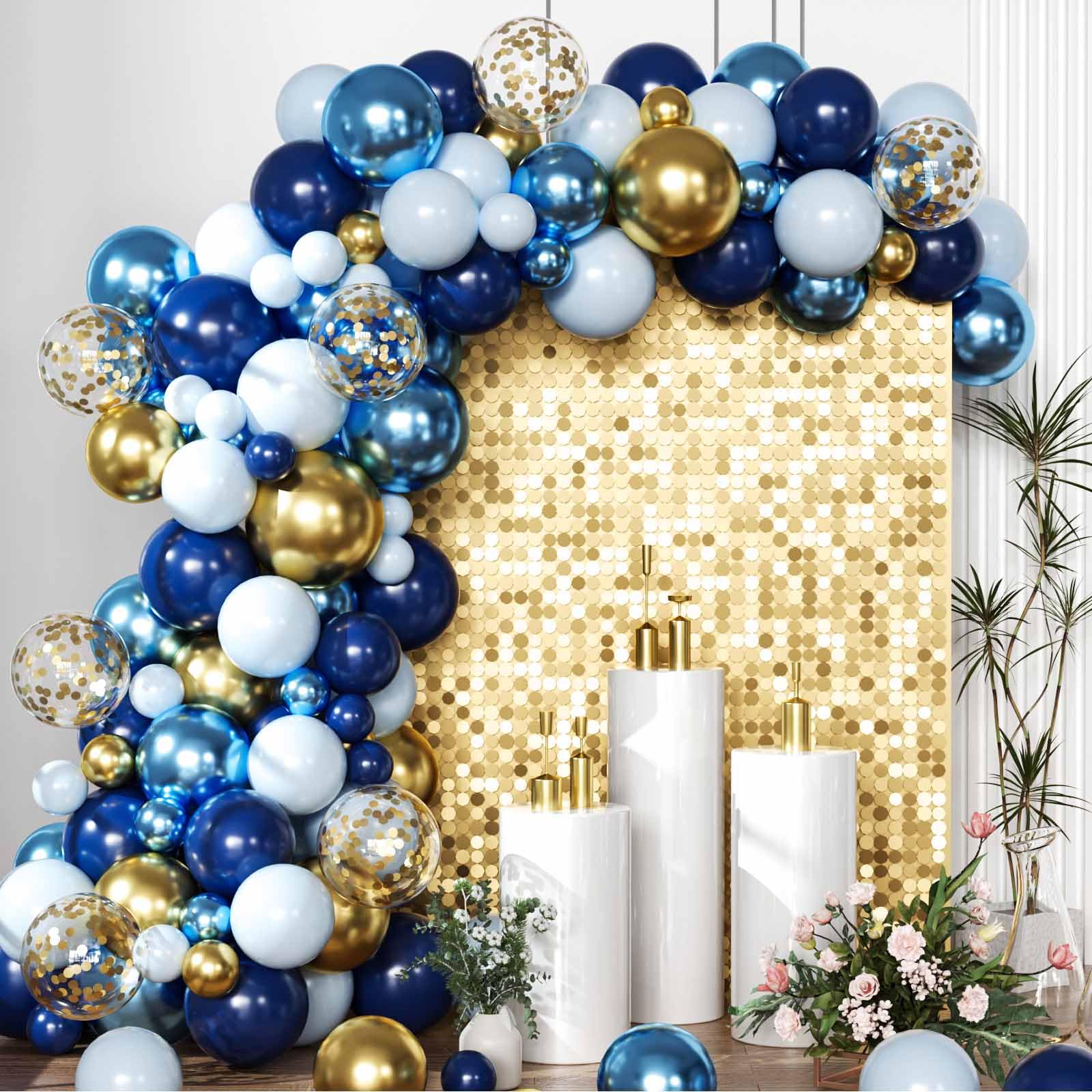 Decoraciones De Fiesta Azules Y Doradas Globos Azules Y Dorados