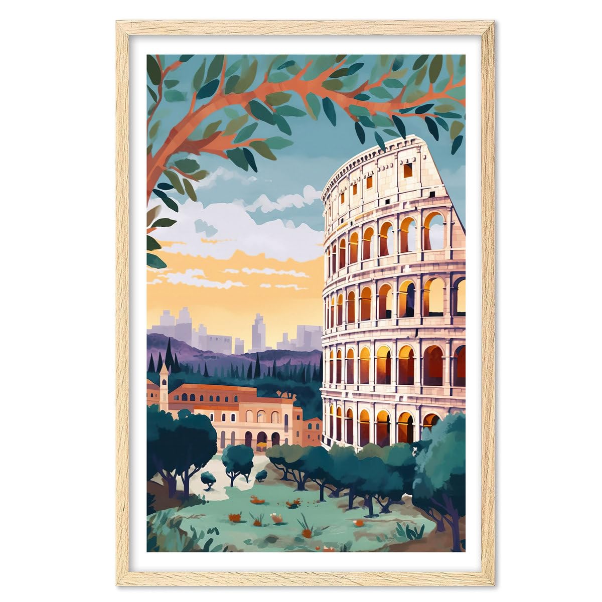 Amazon.com: Rome Poster, The Colosseum Print, Italy Wall Art, Italy ...
