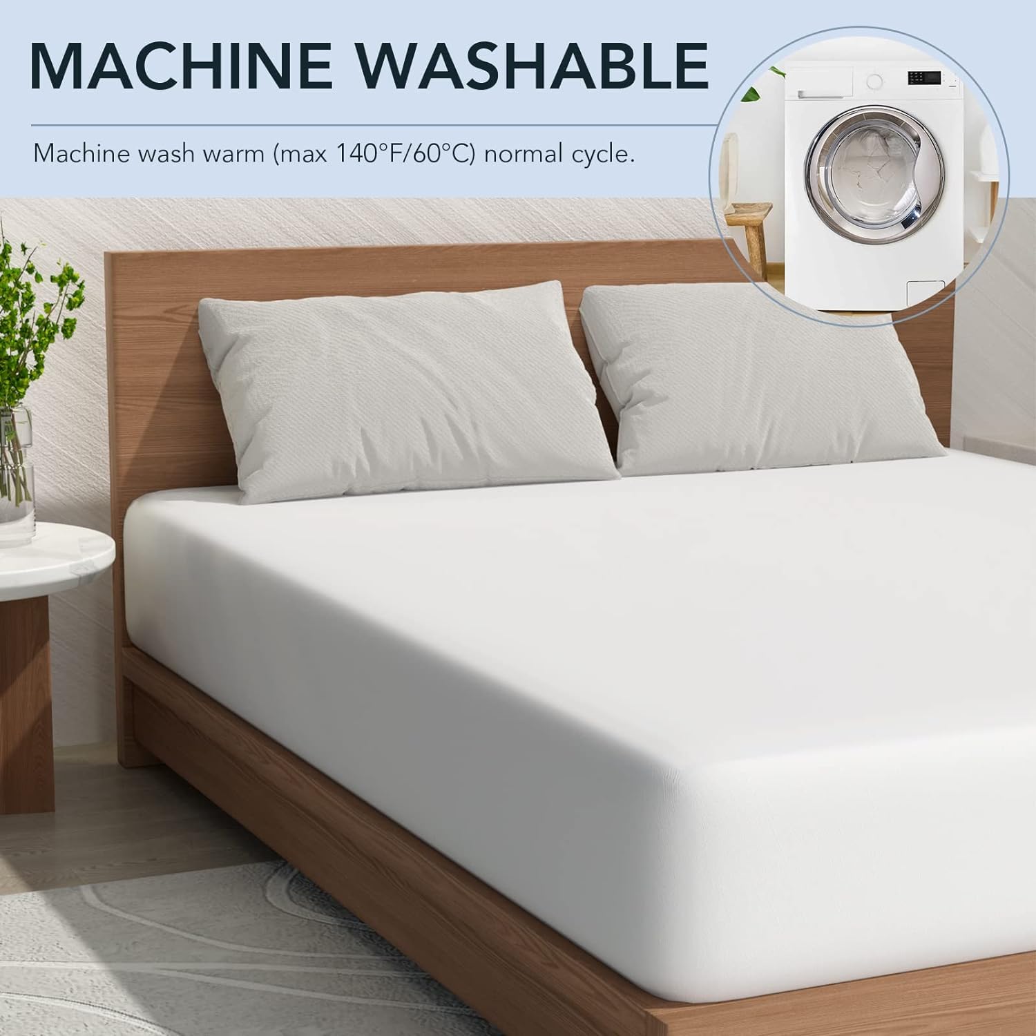 Snapklik.com : 2 Pack Twin Mattress Protector, Soft Breathable ...