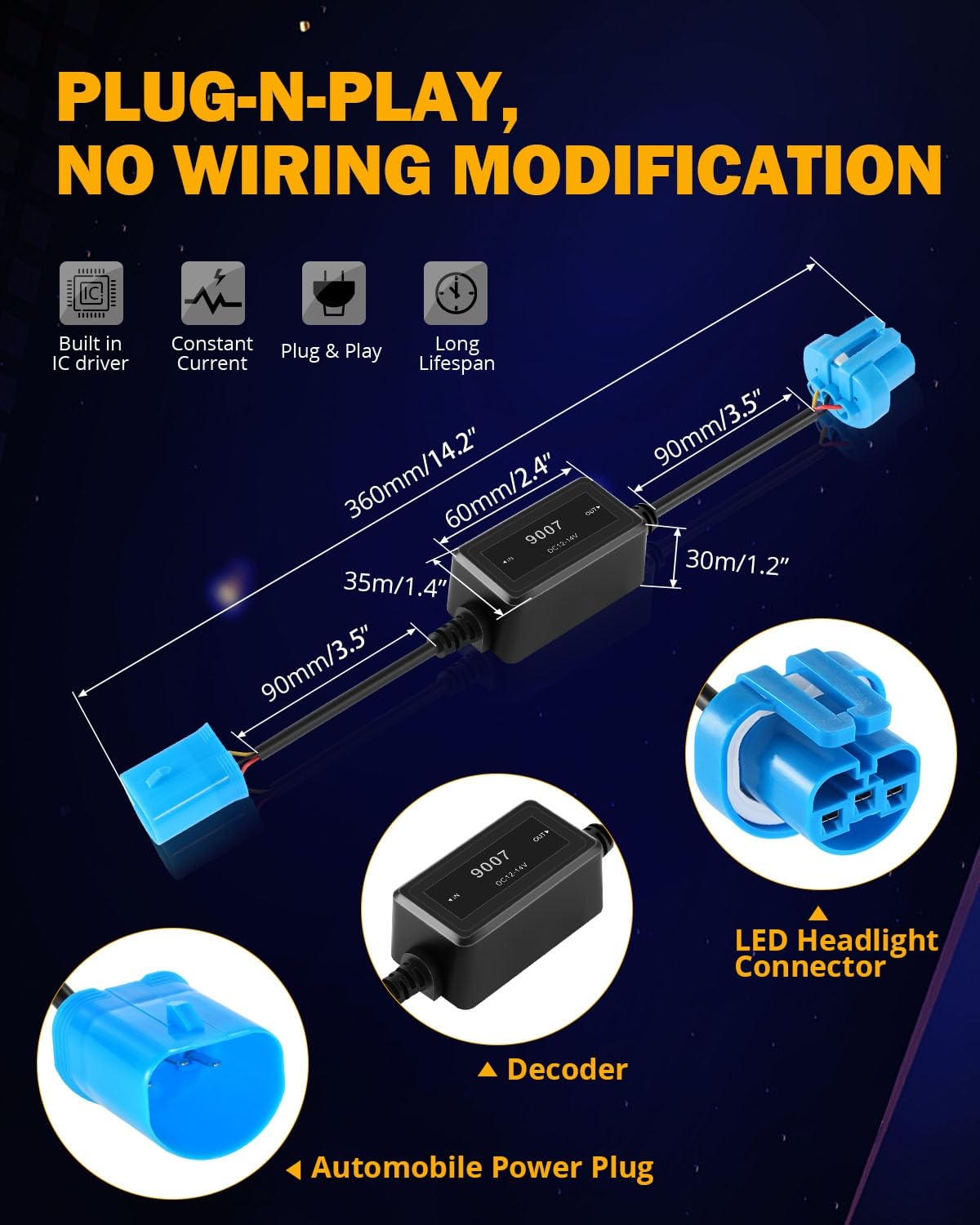Snapklik.com : 9007 HB5 Load Resistors, Fix LED Conversion Flickering ...