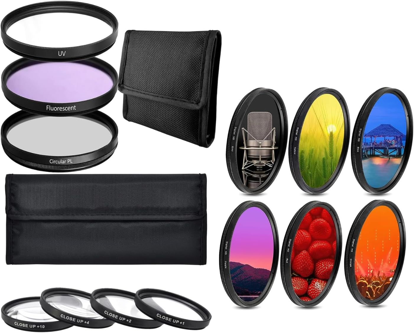 Amazon.com: Kit de filtro de fotografía profesional de 2.283 in - Kit ...