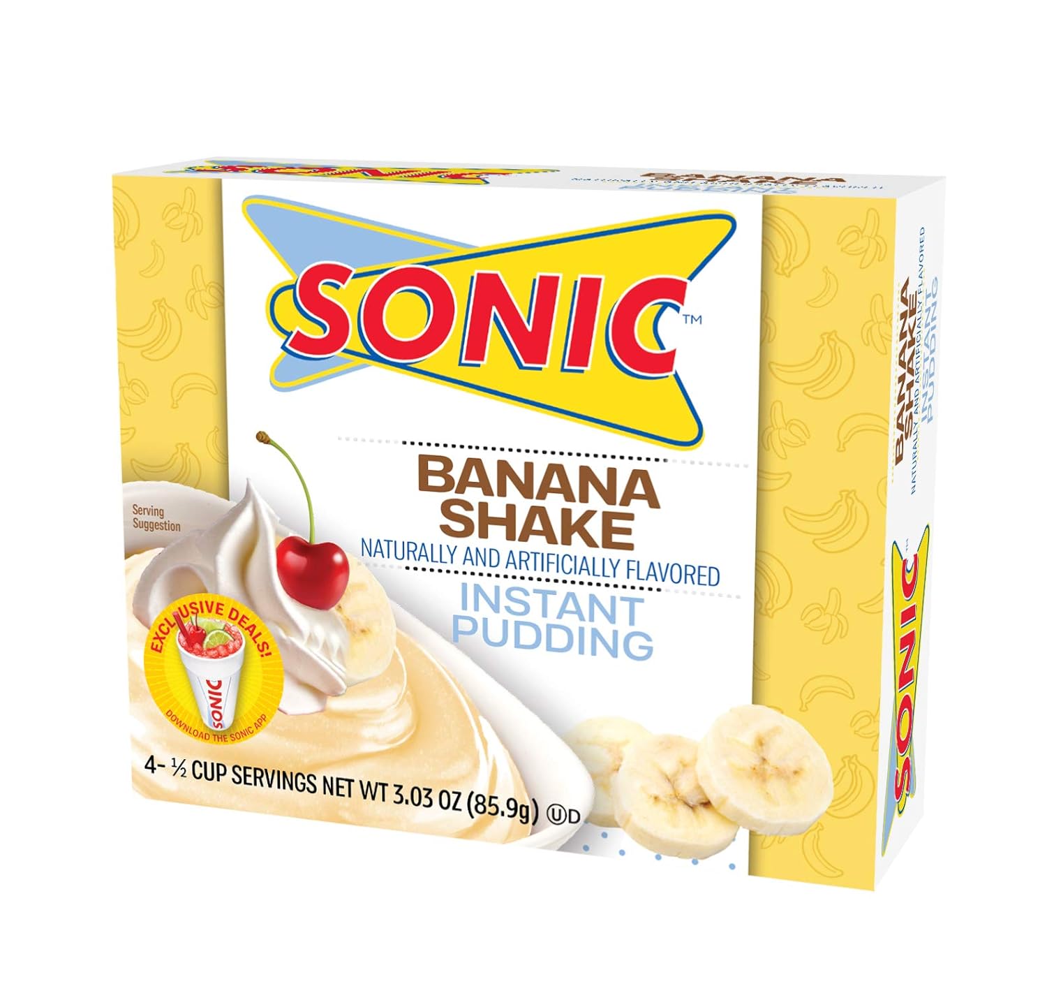 Amazon.com : Sonic Instant Pudding, Banana Shake, 3.03 OZ (Pack of 6 ...