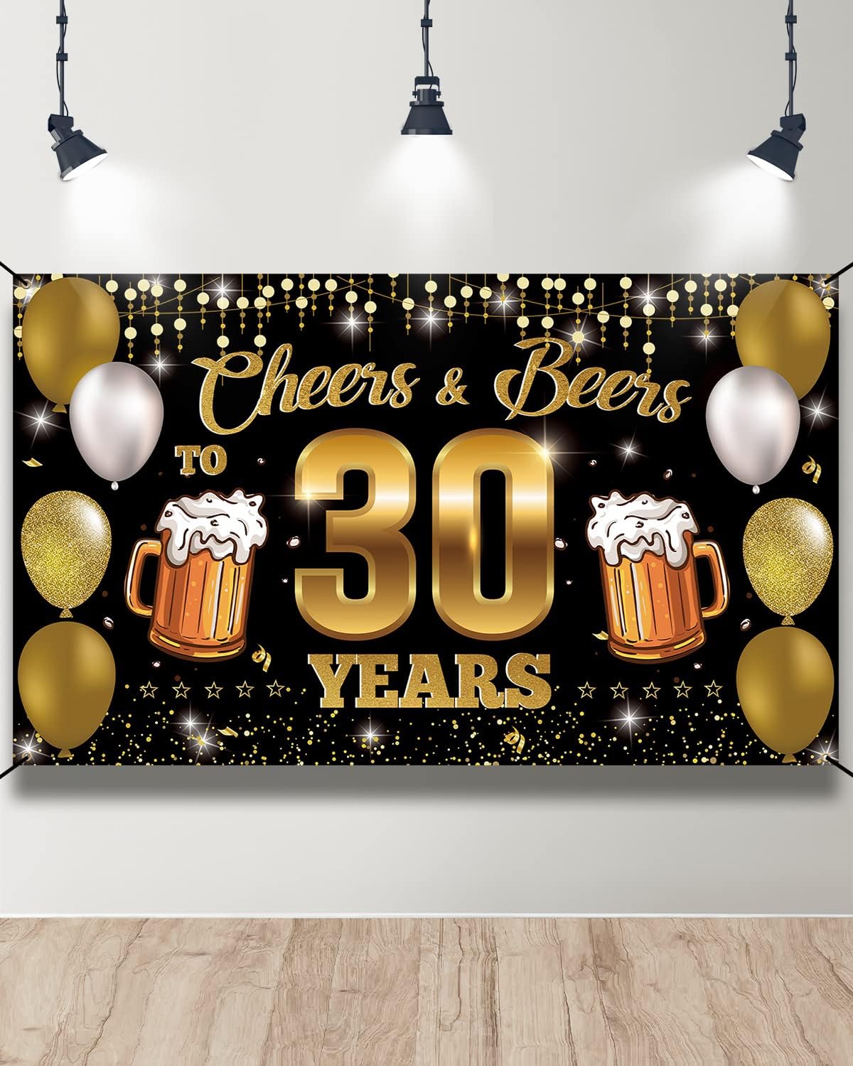 Amazon.com : HTDZZI Cheers & Beers to 30 Years Backdrop Banner, Happy ...