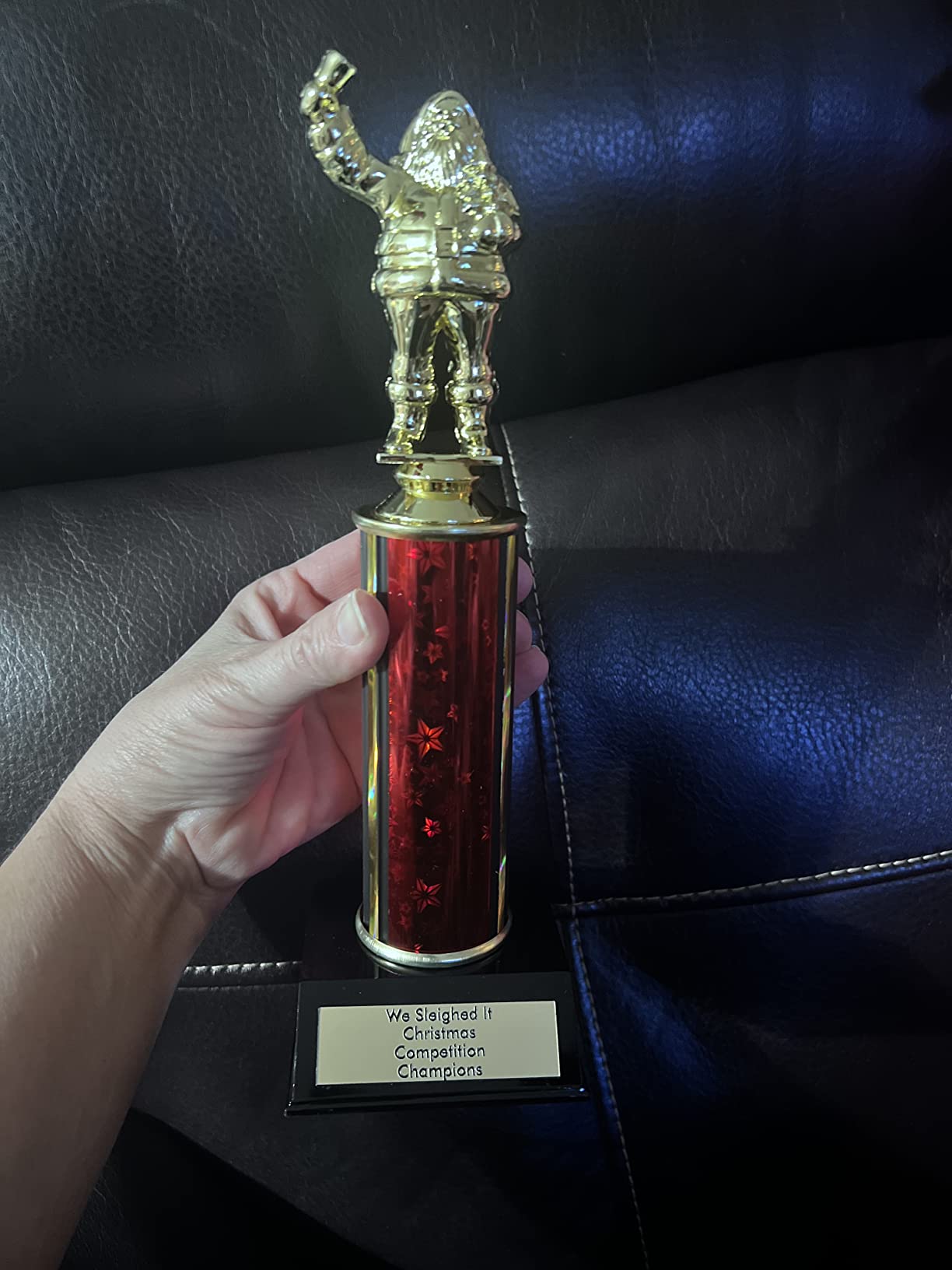 Amazon.com : Crown Awards Santa Trophy, 11" Red Santa Clause Christmas ...