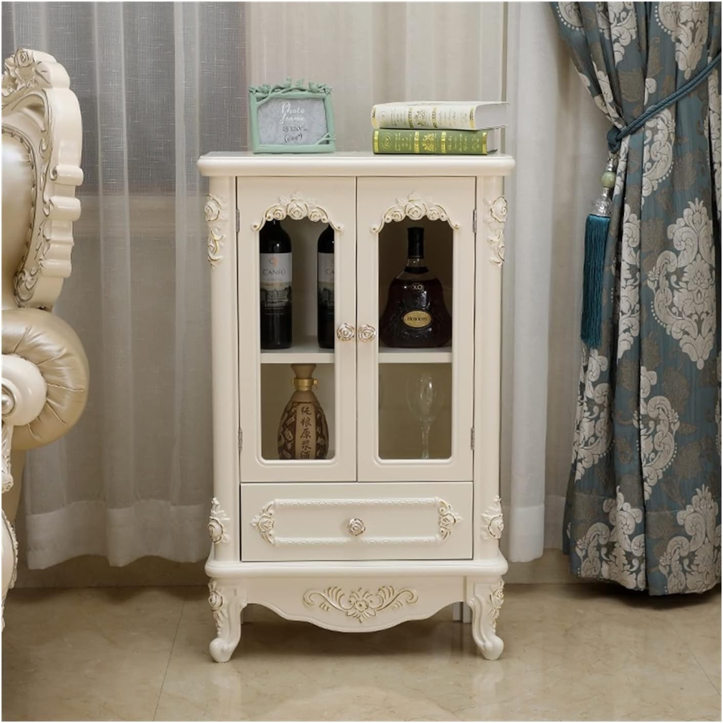 Amazon.com: Bar Cabinet European Wine Cabinet Unilateral Glass Cabinet ...