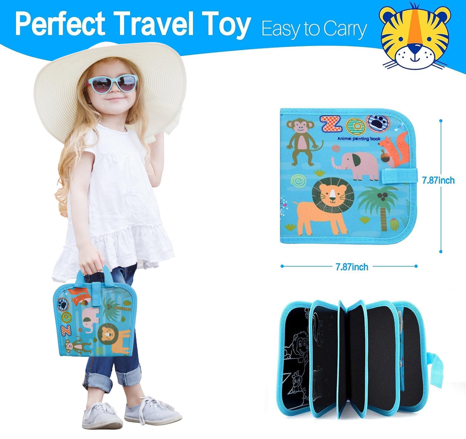 Kids Quiet Activity Toy For Car Rides Hoshea Kids Erasable Doodle Book ...