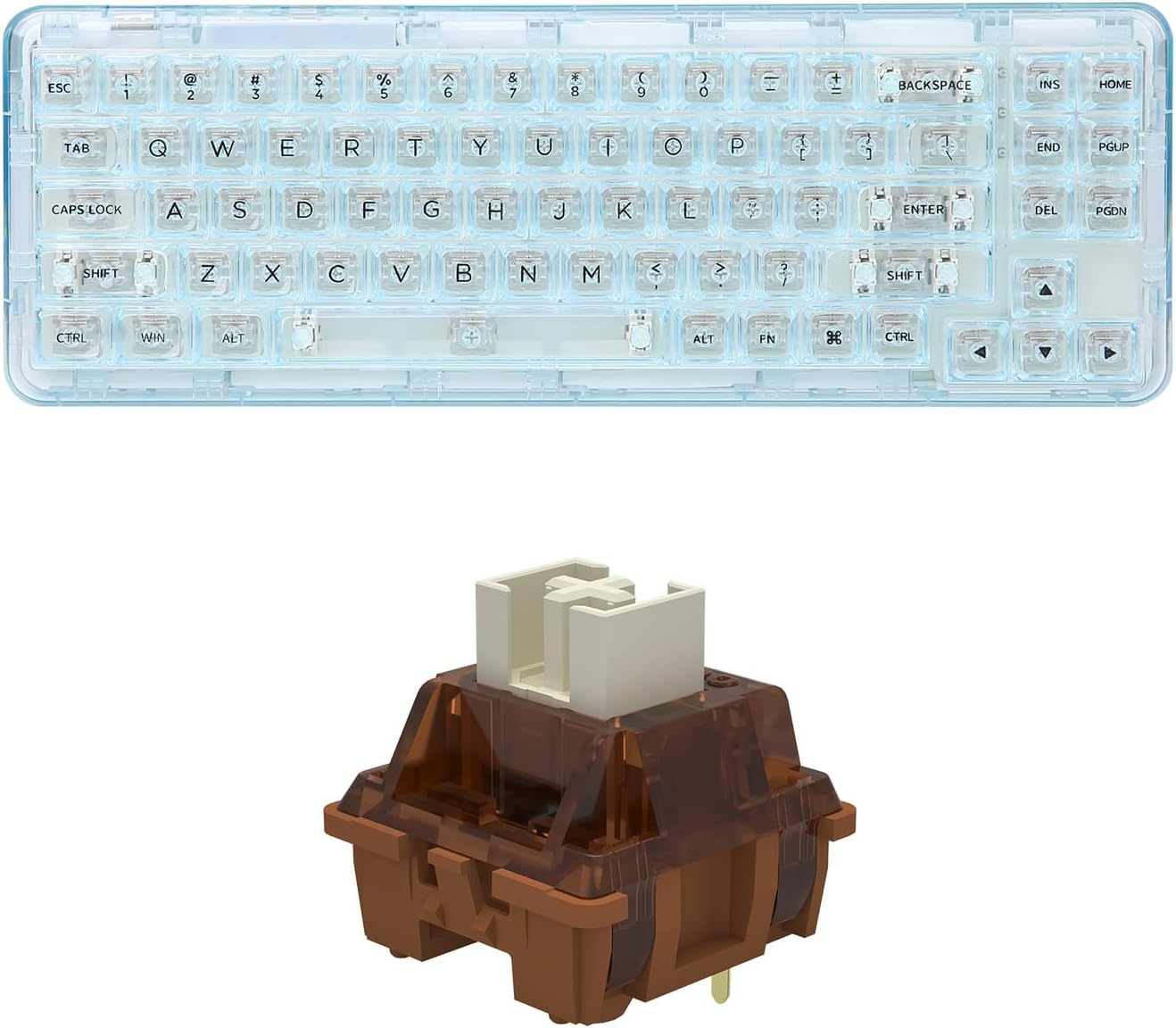 Amazon.com: YUNZII X71 Transparent Mechanical Keyboard with Clear ...