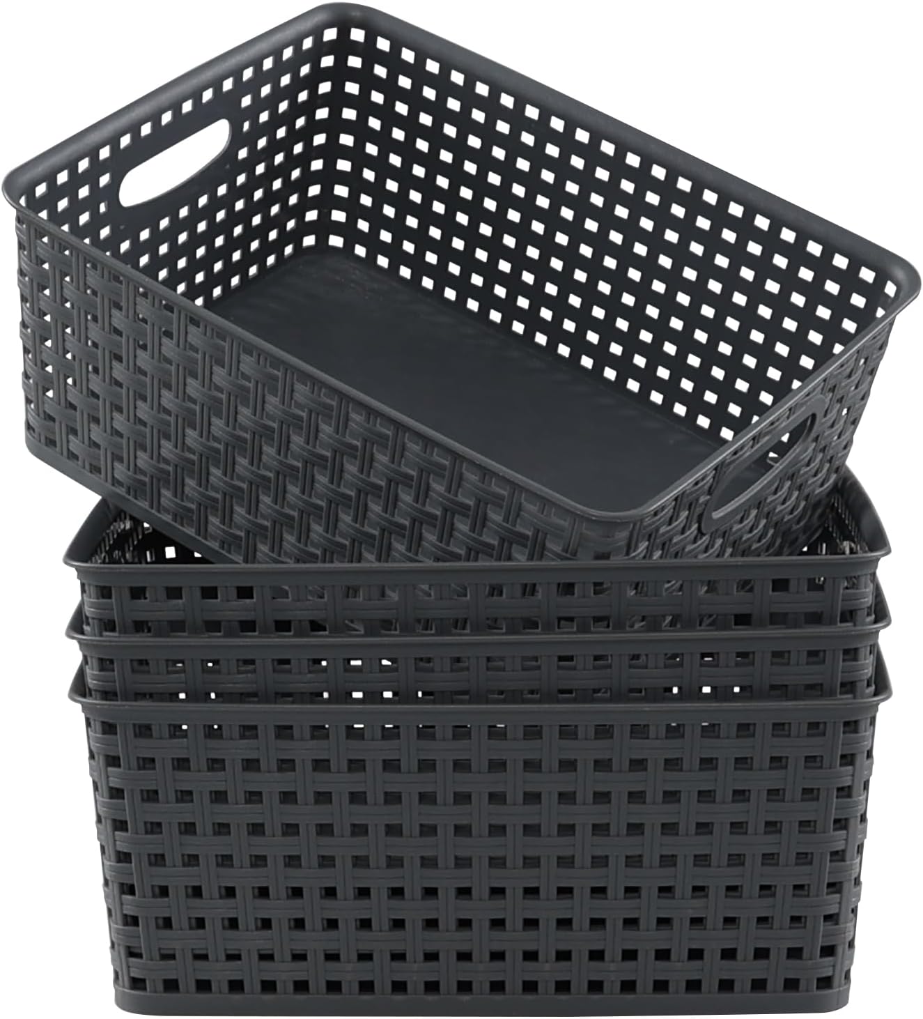 Amazon.com: Sandmovie Rectangular Desktop Storage Basket, Plastic ...