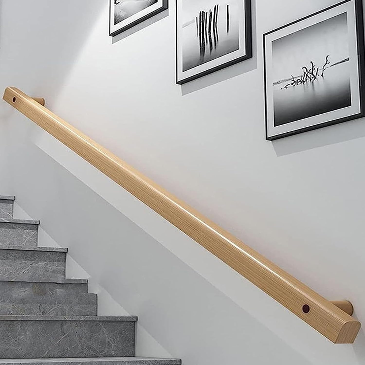 Amazon.com: Wooden Wall Stair Handrail - Safety Non-Slip Stair Railing ...