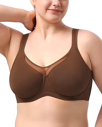 HSIA Minimizer Bras for Women Plus Size, Full Coverage Coolcomfort T Shirt Unlined Bra with ...