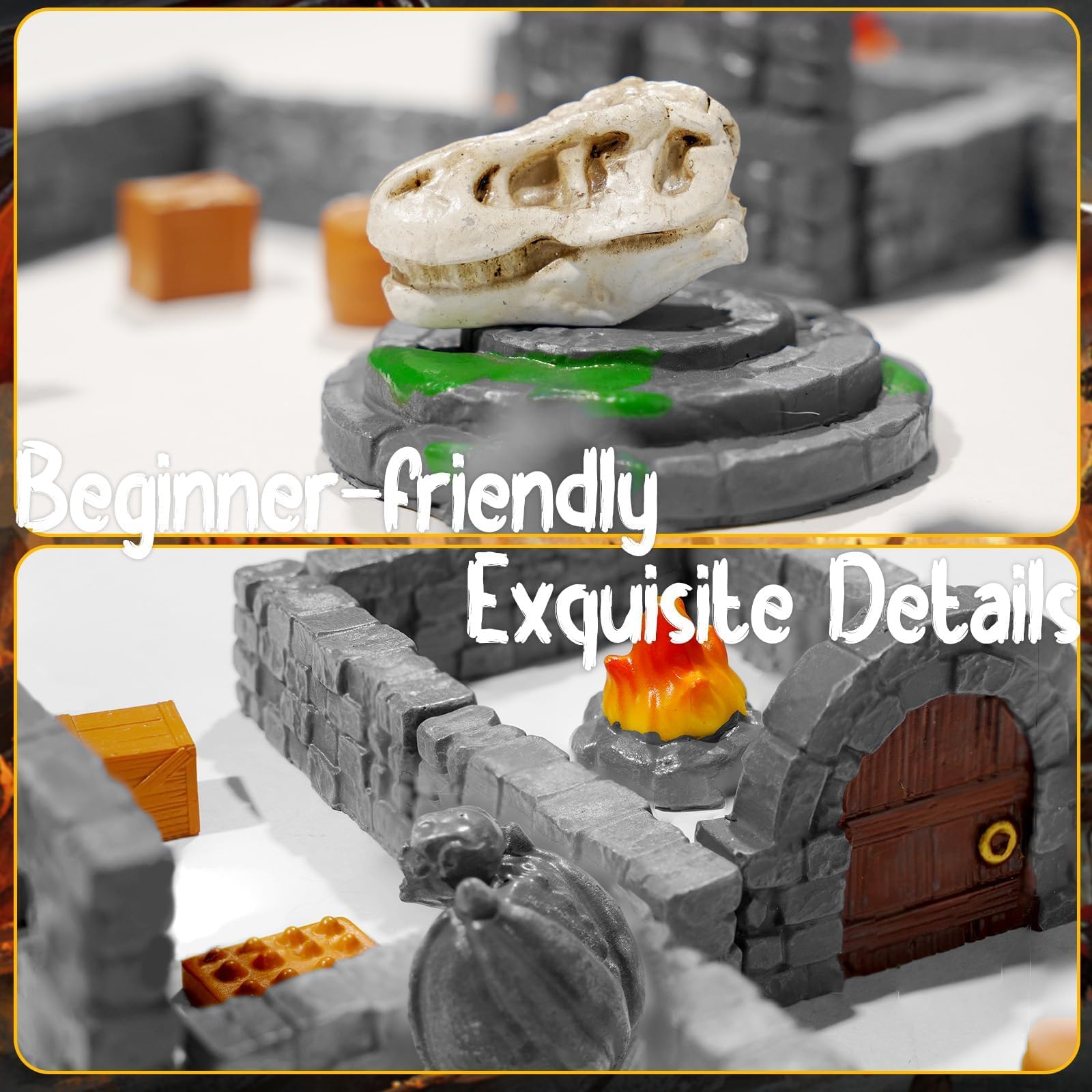 Snapklik.com : 60 Pcs Modular Dungeon Walls,28mm Miniature Terrain ...