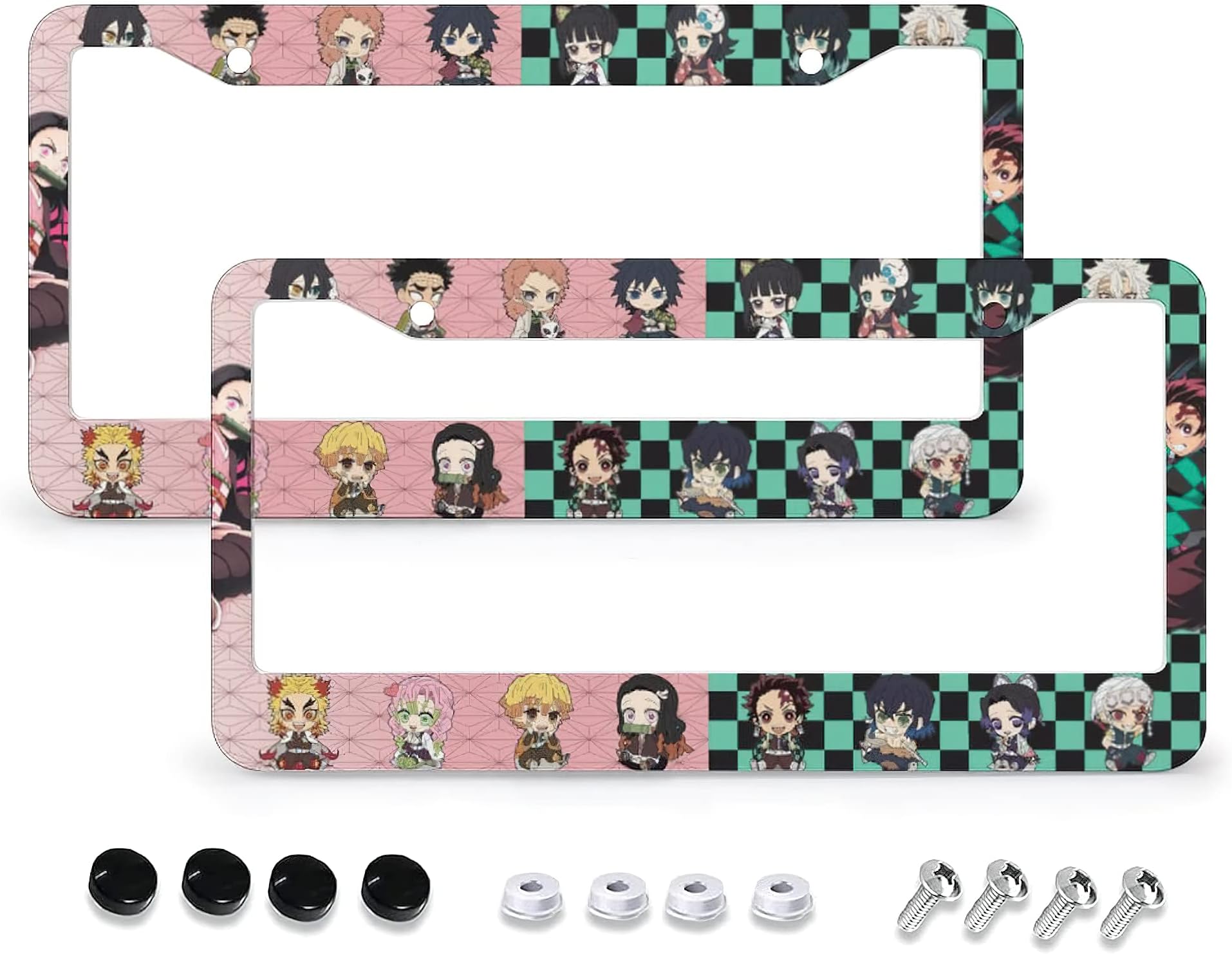 Amazon.com: YIHOINGLSS Anime Car License Plate Frame 2 Pack, Cute Anime ...