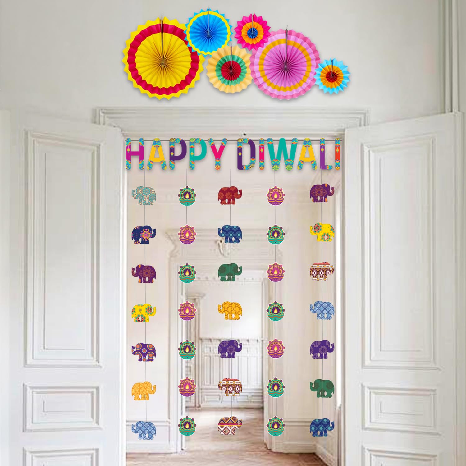 Party Propz Diwali Paper Decoration with Happy Diwali Banner, Diwali ...