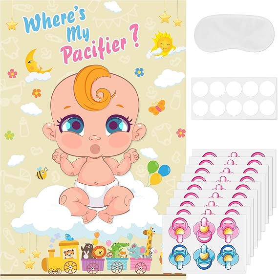 Amazon.com: KatchOn, Pin the Pacifier Baby Shower Game Poster - 32x21 ...