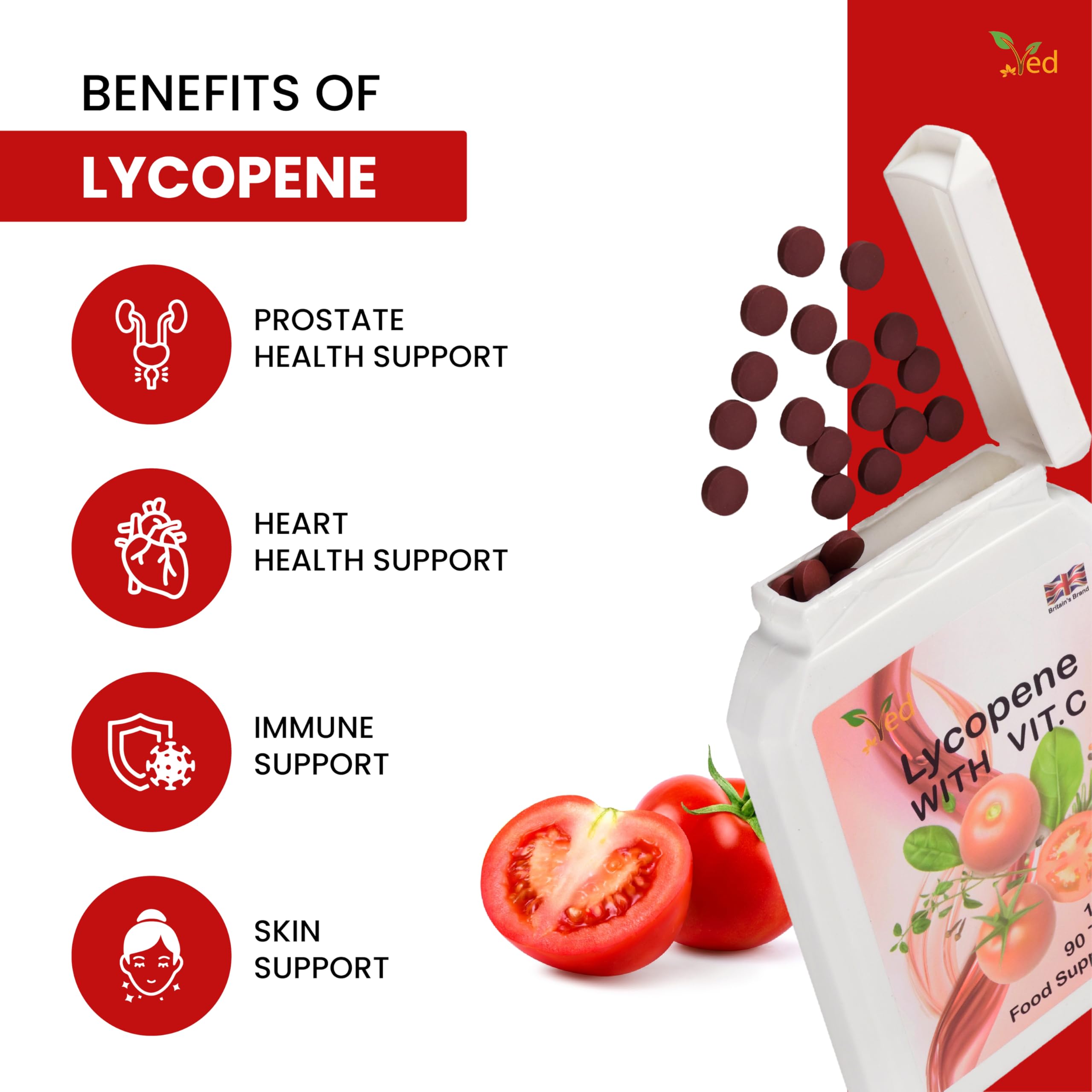 Snapklik.com : Ved Lycopene Supplement 100mg 90 Tablets