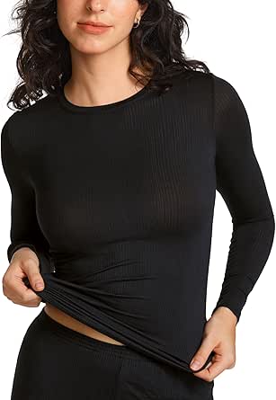 SOULVOR Natrelax Long Sleeve Shirts for Women Modal Ribbed Going Out ...
