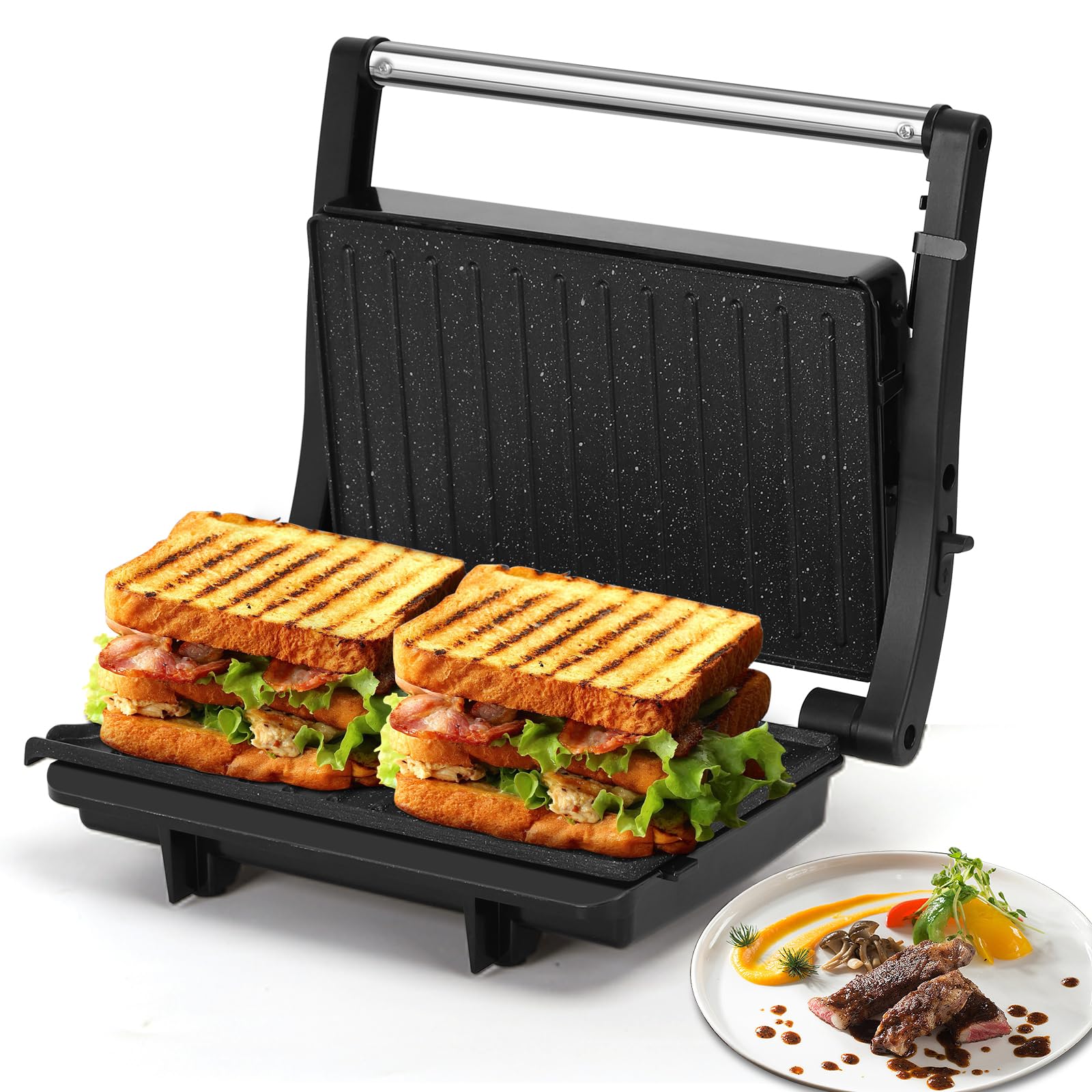 Aigostar 1000W Sandwich Toaster, Deep Fill Toastie Maker, Panini Press ...
