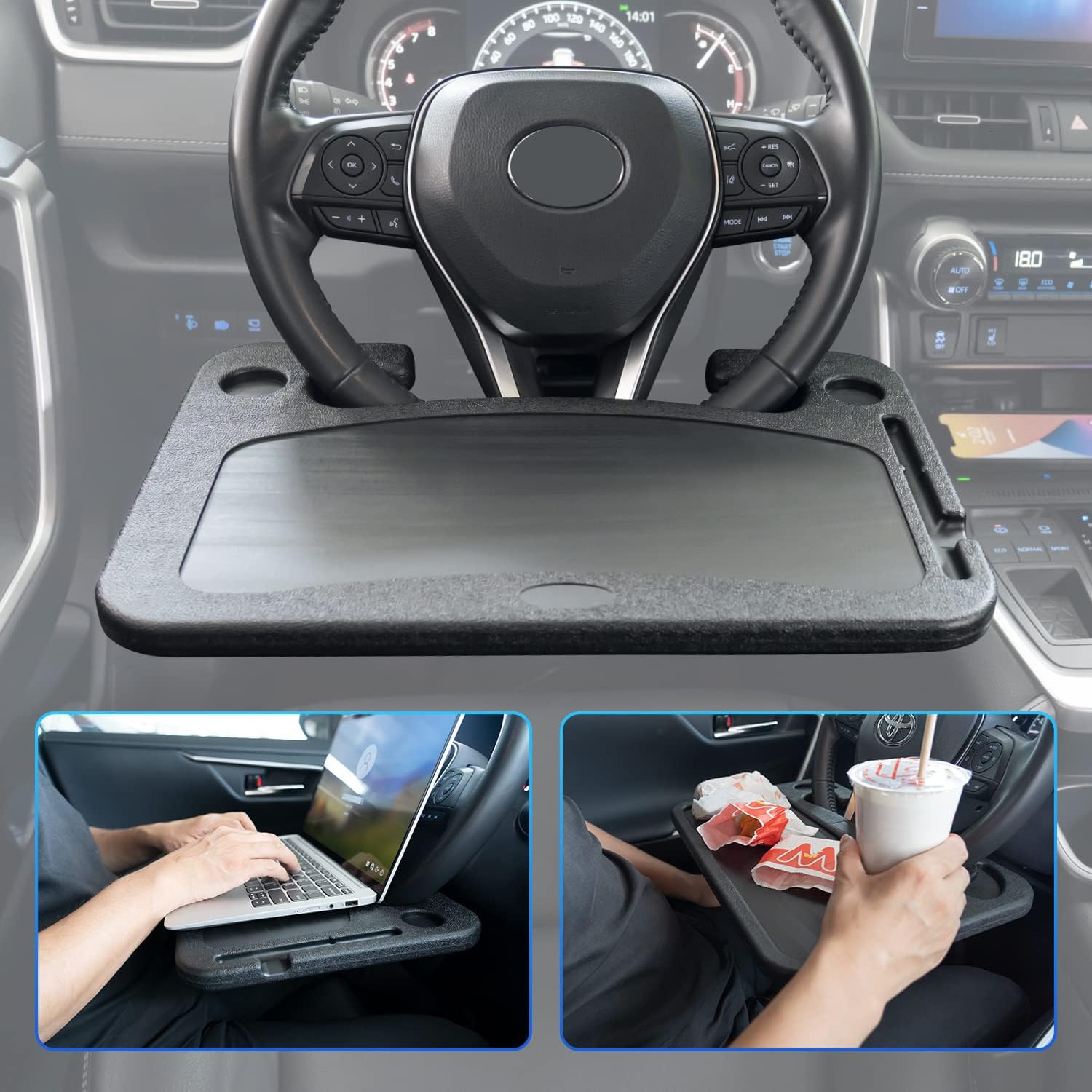 Amazon.com: NBBNSY Steering Wheel Tray for Eating, Steering Wheel Desk ...