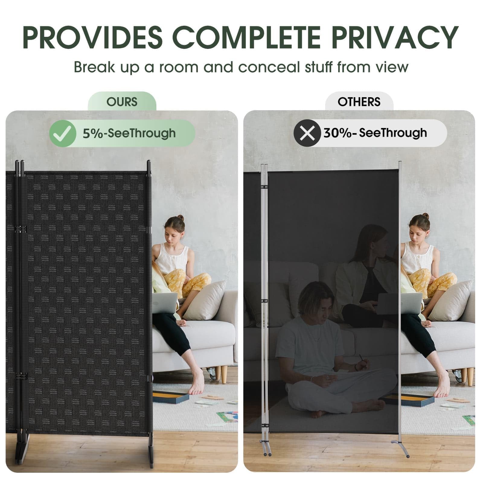 Snapklik.com : 2 Panel Room Divider For Room Separation - Wall ...