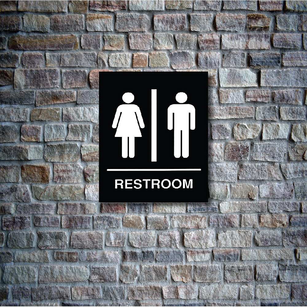 SIGNOOGLE Restroom Acrylic Laminated Glass Type Sign Board Plate ...