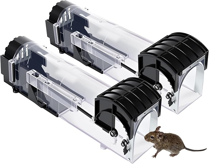 Amazon.com : Mouse Traps 2-Pack, 12.2 Inches Humane Live-Catch Mouse ...