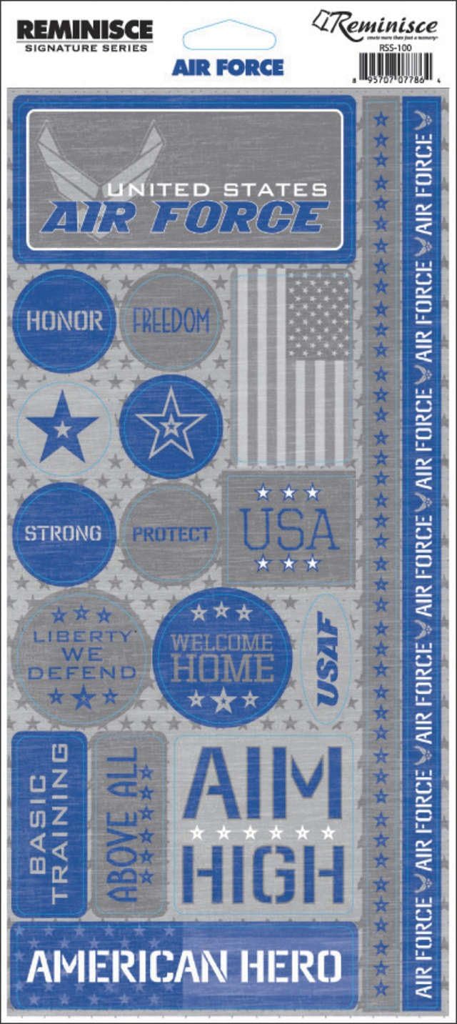 Amazon.com: Signature Series Military Stickers 4.5"X10.25" Sheet-Air ...