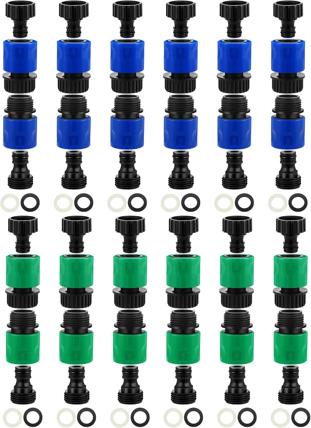 Amazon.com : Rossesay 48 Pcs Garden Hose Quick Connector 3/4 Inch ...