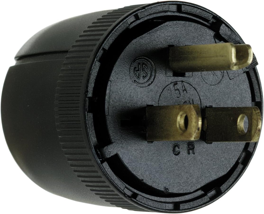 Legrand Pass & Seymour 5276BKCC15 Medium Duty Straight Blade Plug, 15 ...