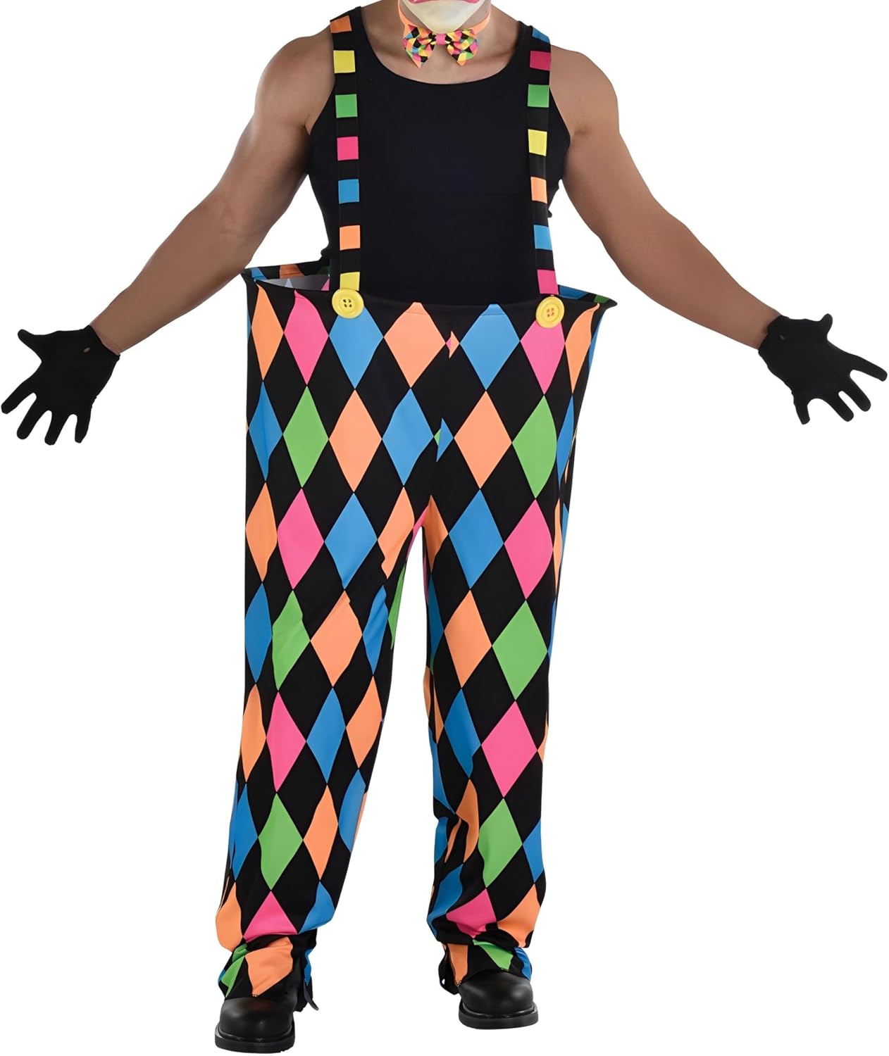 Amazon.com: Mens Neon Circus Suspender Pants (Standard) - 1 Pc ...