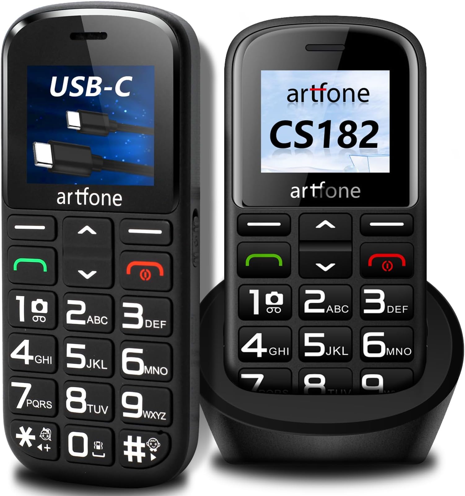 artfone Senior Mobile Phones, SIM Free Big Button Basic Mobile Phone ...