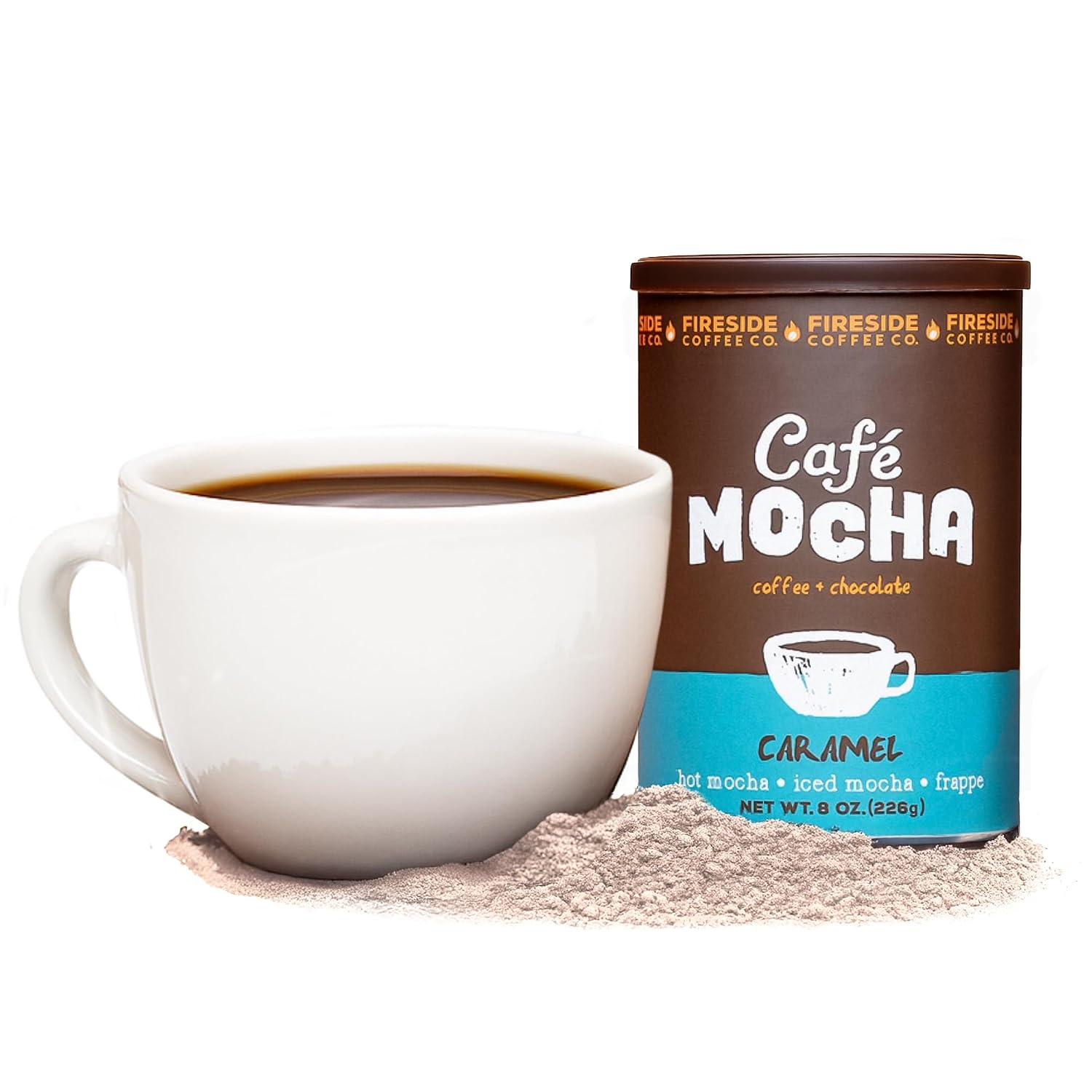 Amazon.com : Fireside Coffee Caramel Cafe Mocha - Premium Instant ...