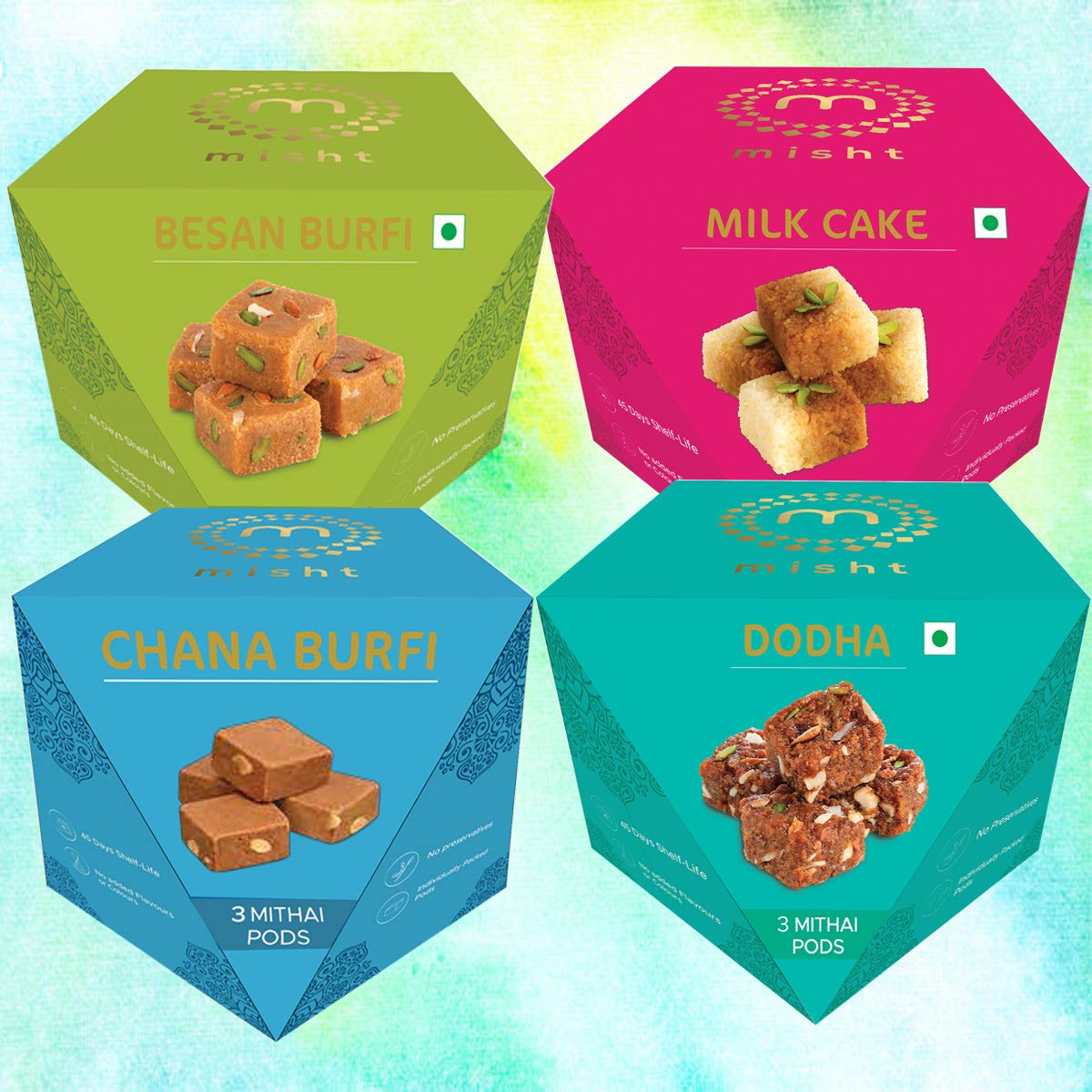 Buy Misht Preservatives Free Assorted Sweets (Milk Cake , Besan Burfi ...