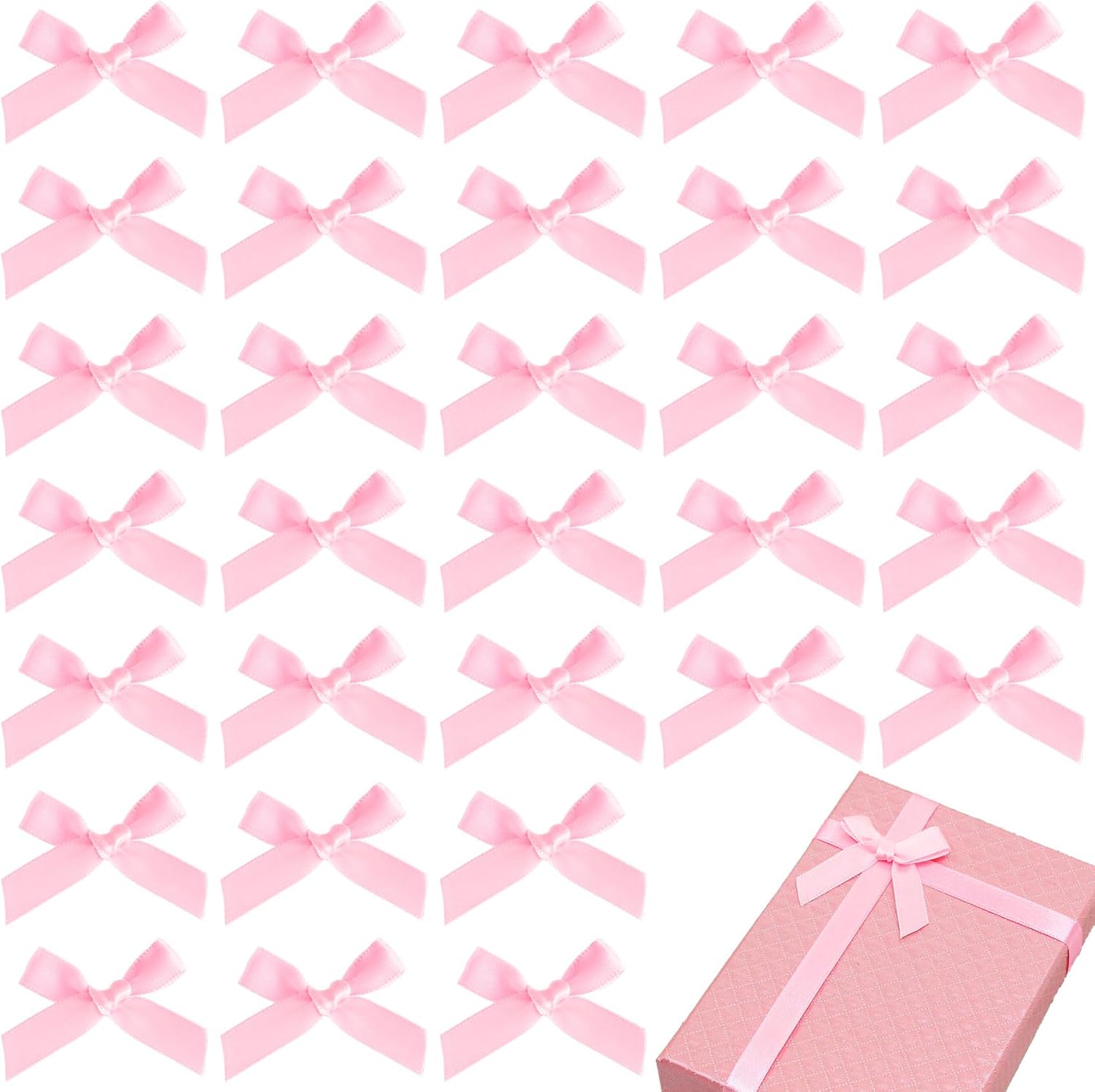 Amazon.com: Pndeyo 35pcs Mini Pink Bows for Crafts, Tiny Cute Satin ...