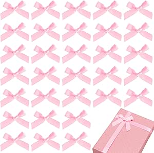Amazon.com: Pndeyo 35pcs Mini Pink Bows for Crafts, Tiny Cute Satin Ribbon Bow, Soft Bowknot ...