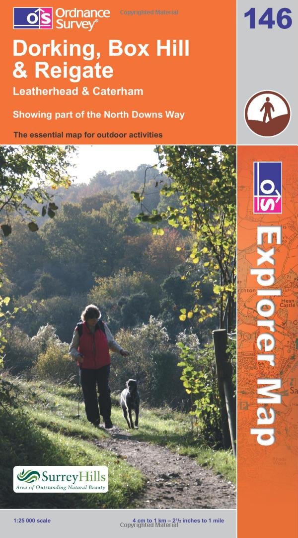Explorer 146 Dorking, Box Hill and Reigate (OS Explorer Map 146): Sheet ...