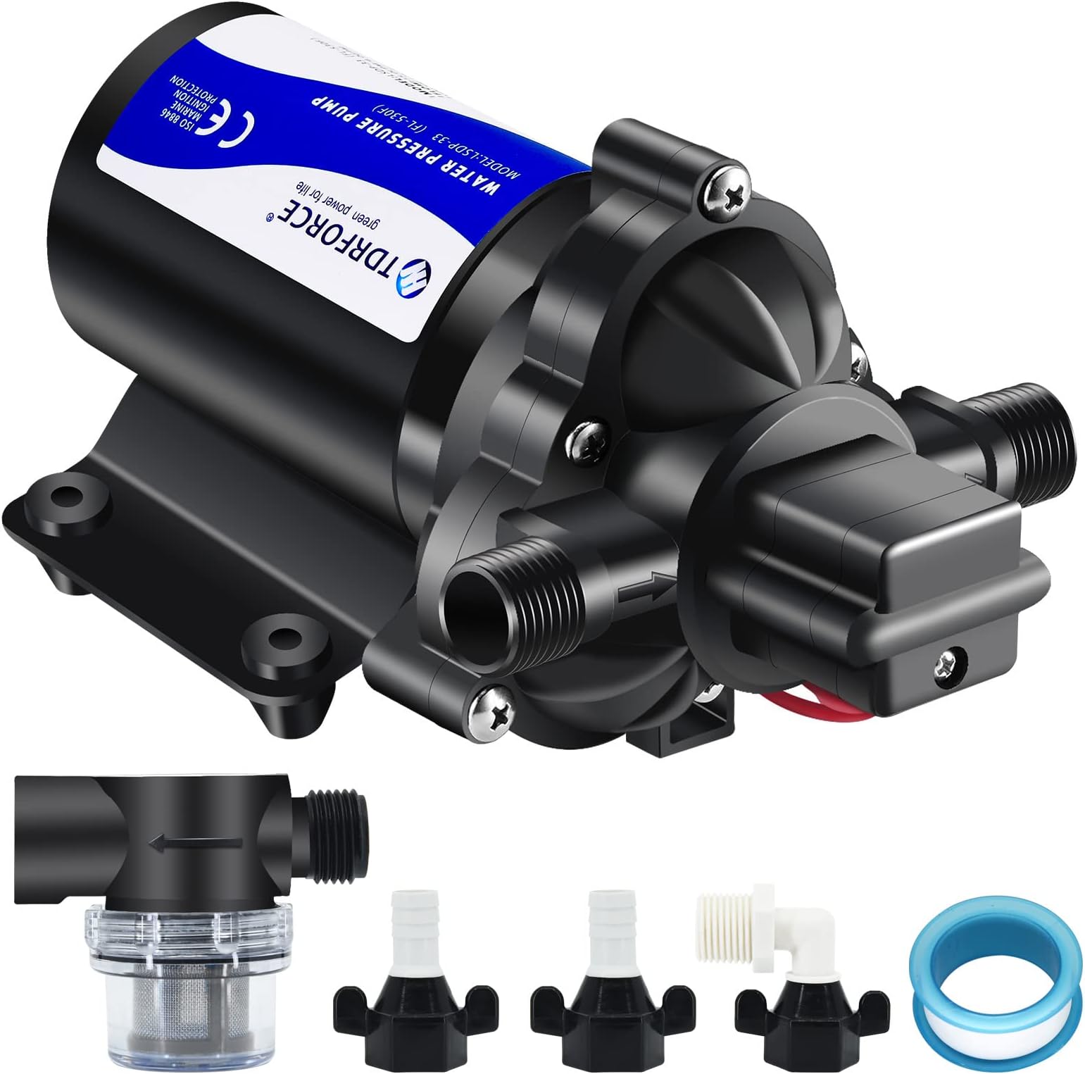 Amazon.com: MAXZONE Water Diaphragm Pump 12 Volt DC 4.0 GPM 50PSI, On ...